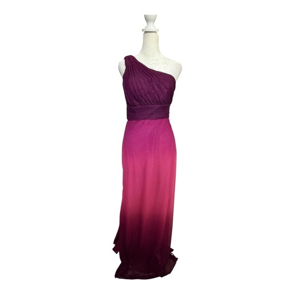 Betsy & Adam | Dresses | Betsy Adam Purple Pink Ombre One Shoulder ...